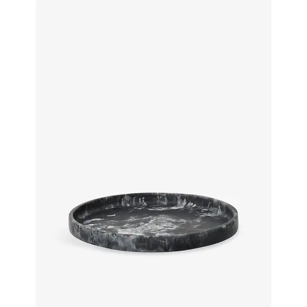 FERM LIVING Mist Round Resin Tray 20cm - Charcoal