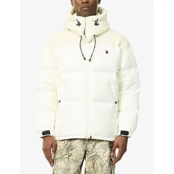 A BATHING APE One Point Relaxed-fit Shell-down Jacket - Ivory