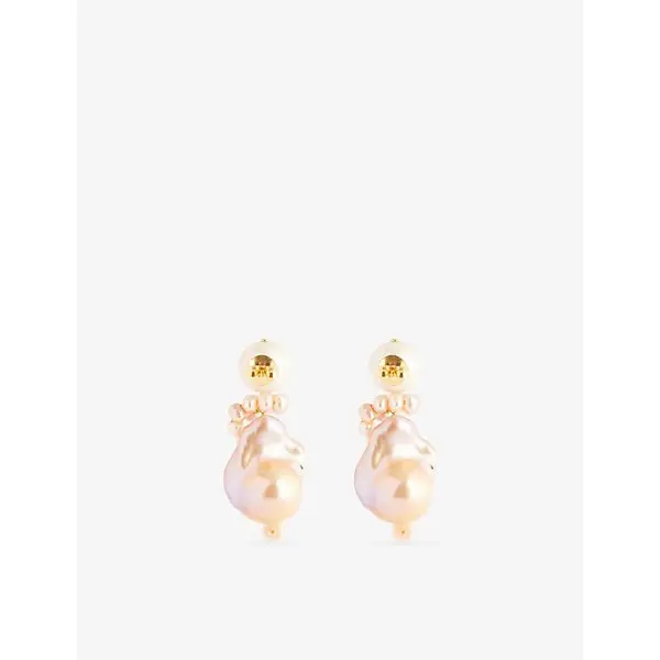 Completedworks Asymmetric Baroque Pearl Drop Earrings