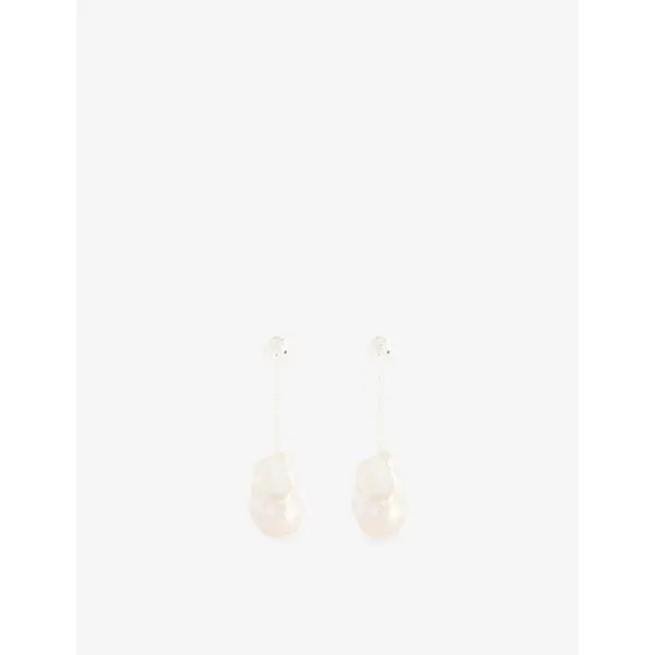 Completedworks Suspended Boulder Rhodium-plated Sterling Drop Earrings - Silver
