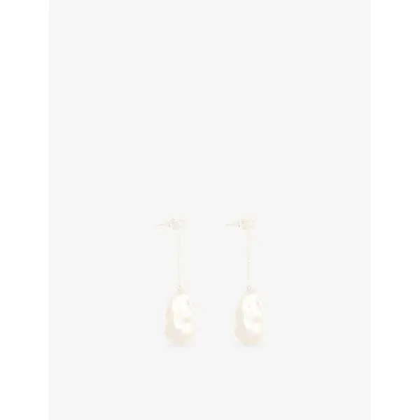 Completedworks Suspended Boulder Rhodium-plated Sterling Drop Earrings