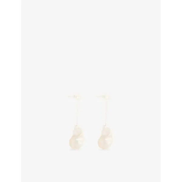 Completedworks Suspended Boulder Rhodium-plated Sterling Drop Earrings