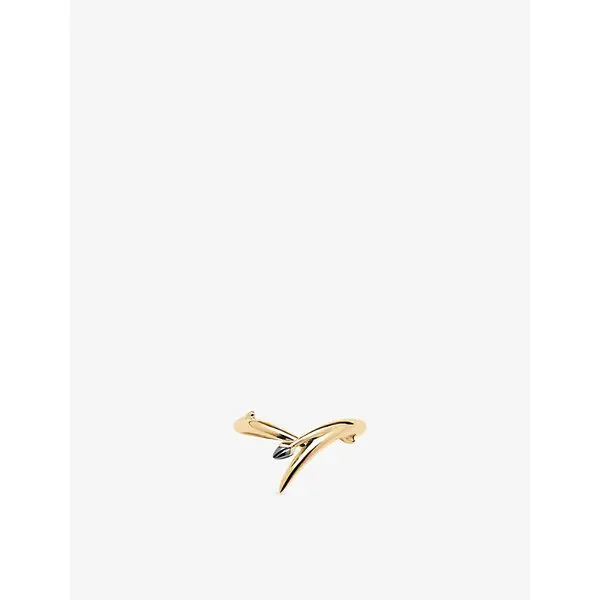 SHAUN LEANE Black Orchid Bud Ring - Yellow Gold Vermeil