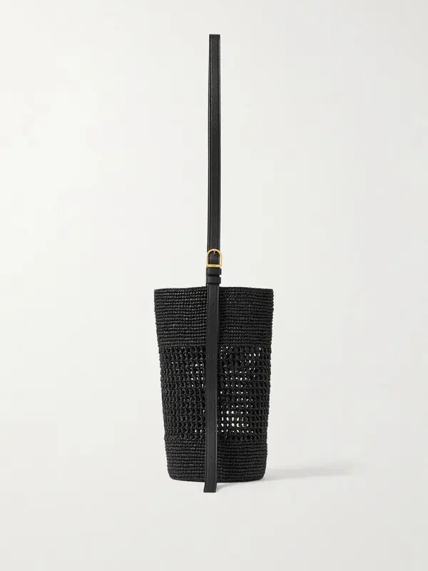 Khaite Billie Raffia Bucket Bag - Black