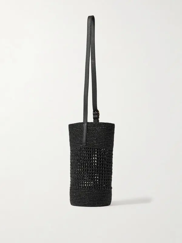 Khaite Billie Raffia Bucket Bag - Black