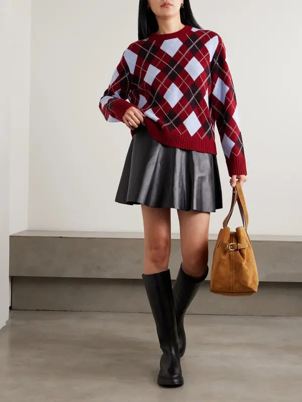 LA LIGNE Argyle Wool And Cashmere-blend Sweater - Multi