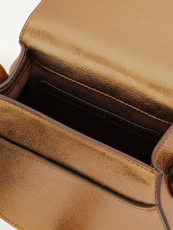 Chloé Marcie Metallic Crinkled-leather Shoulder Bag