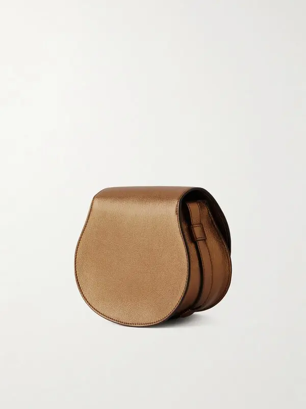 Chloé Marcie Metallic Crinkled-leather Shoulder Bag - Gold