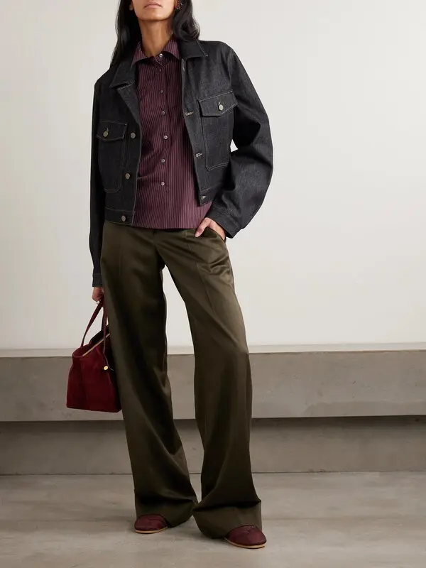 LESET Yoshi Pinstriped Shirt - Burgundy