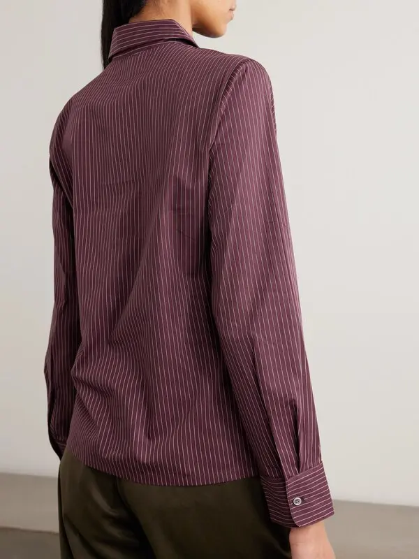 LESET Yoshi Pinstriped Shirt - Burgundy