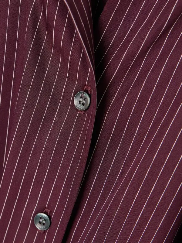 LESET Yoshi Pinstriped Shirt - Burgundy