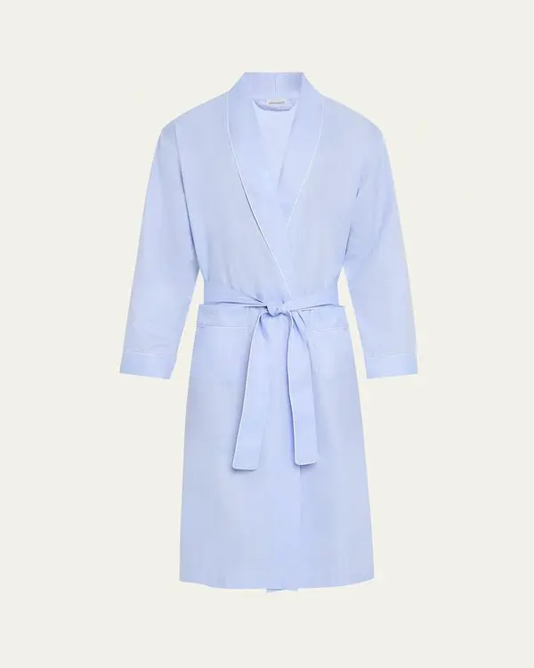 Zimmerli Woven Sea Island Cotton Robe - Blue