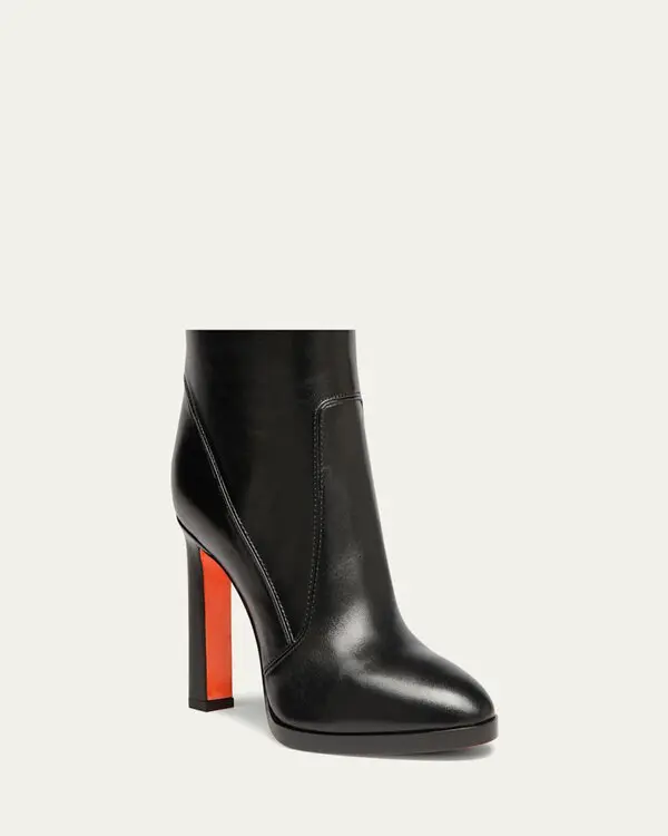 Santoni Andy Leather Stiletto Knee Boots