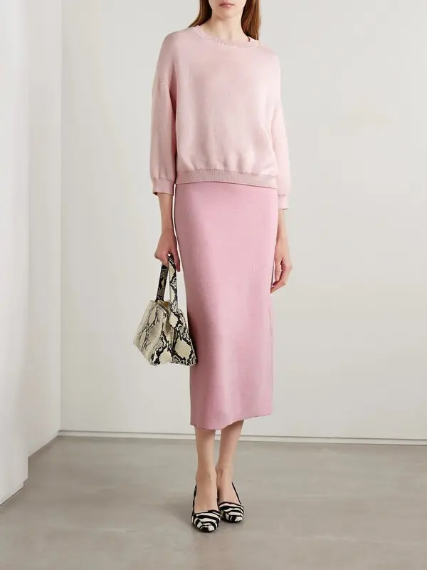 Khaite Sabina Cashmere And Mohair-blend Sweater - Pink
