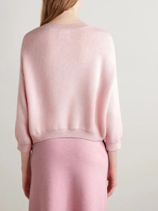Khaite Sabina Cashmere And Mohair-blend Sweater - Pink