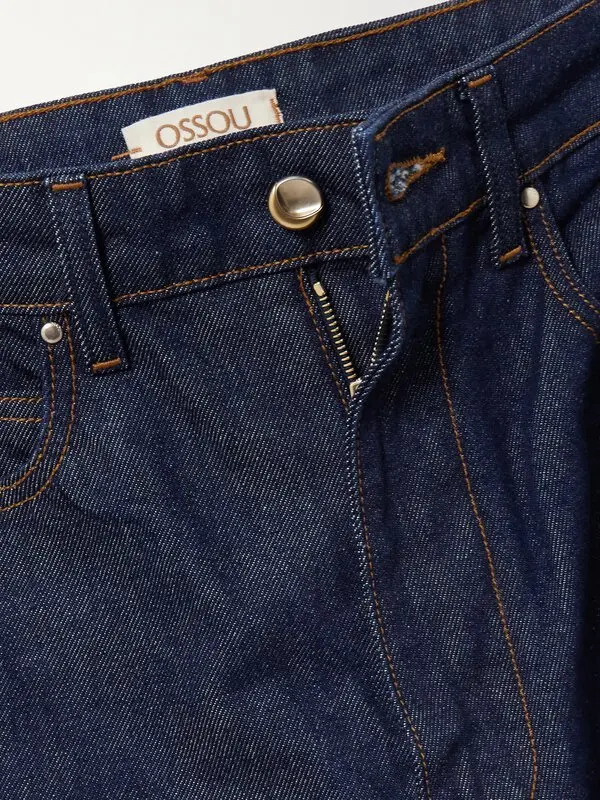 Ossou Bends High-rise Barrel-leg Jeans - Blue
