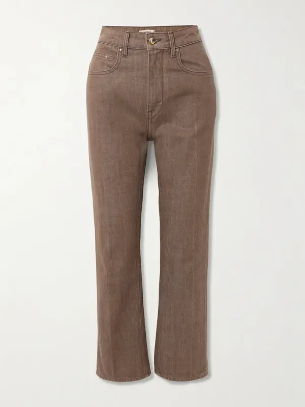 Ossou Drift High-rise Straight-leg Jeans - Brown