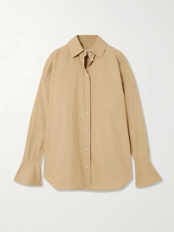 Ossou Haze Oversized Cotton-poplin Shirt - Neutrals
