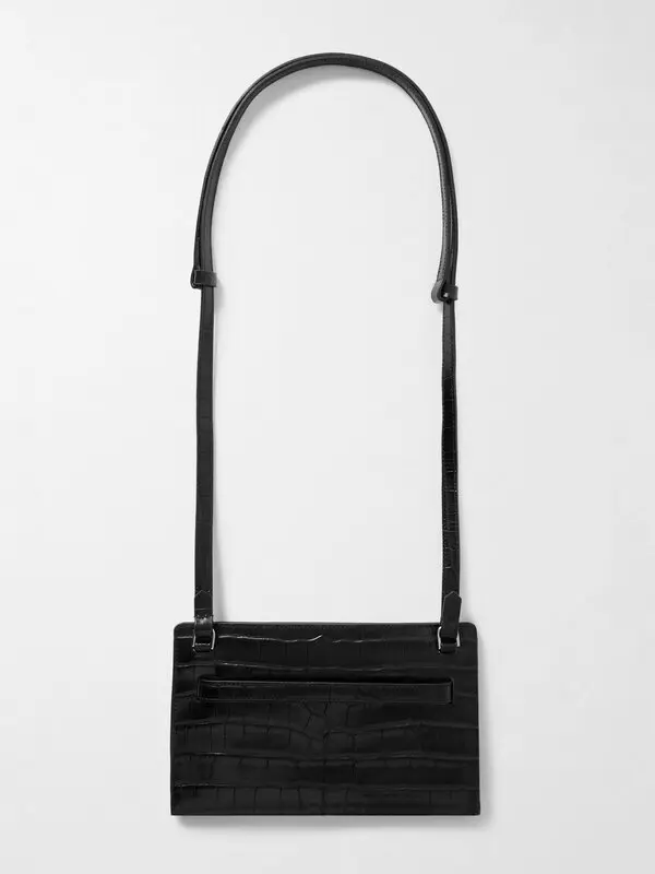 TOTEME Belted Croc-effect Leather Shoulder Bag