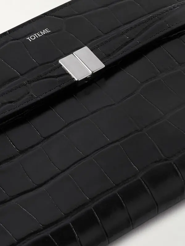 TOTEME Belted Croc-effect Leather Shoulder Bag