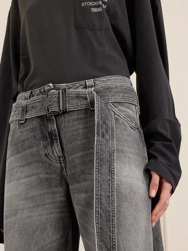 Acne Studios Page Belted Wide-leg Jeans - Black