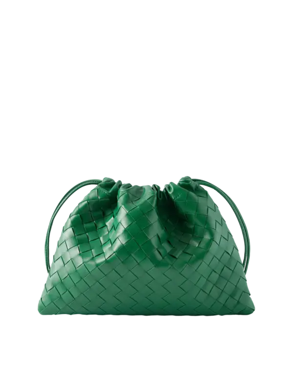 Bottega Veneta Small Intrecciato Leather Pouch - Green