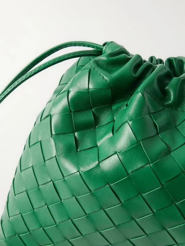 Bottega Veneta Small Intrecciato Leather Pouch - Green