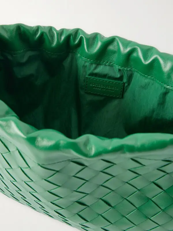 Bottega Veneta Small Intrecciato Leather Pouch - Green