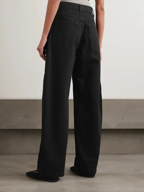 Ossou Bends High-rise Barrel-leg Jeans - Black
