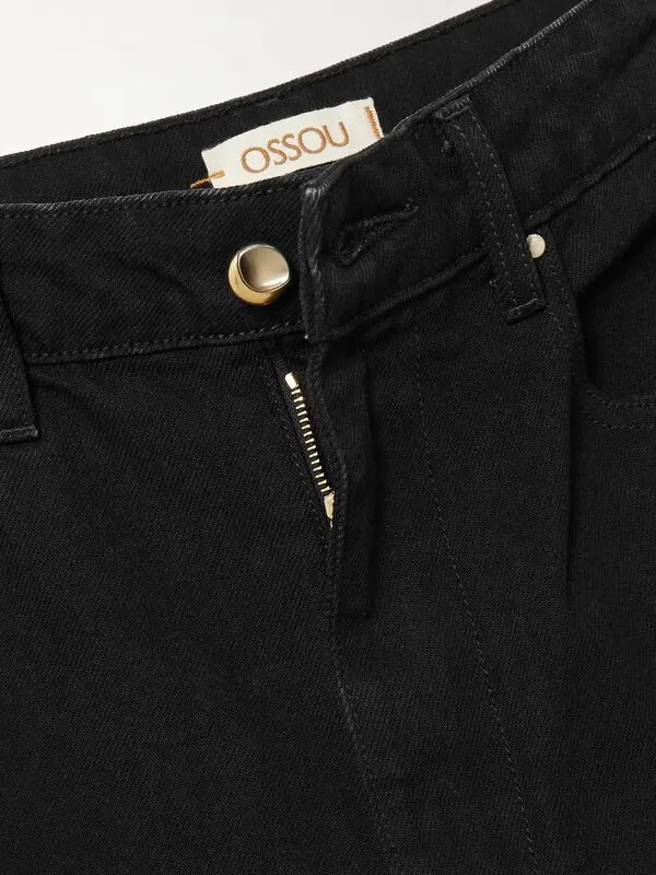 Ossou Bends High-rise Barrel-leg Jeans - Black