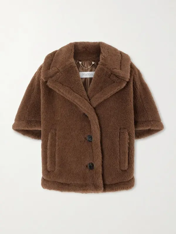 Max Mara Alpaca, Cashmere And Silk-blend Jacket - Brown