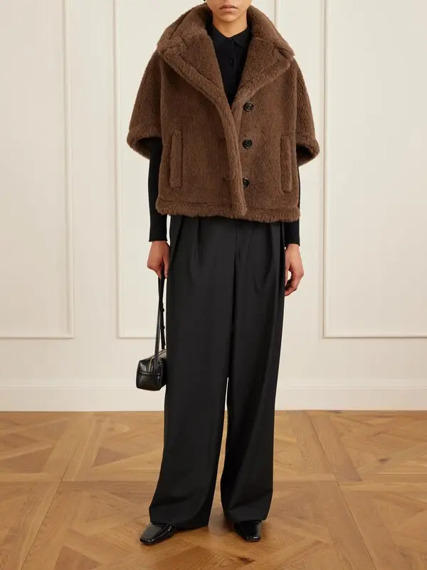Max Mara Alpaca, Cashmere And Silk-blend Jacket - Brown
