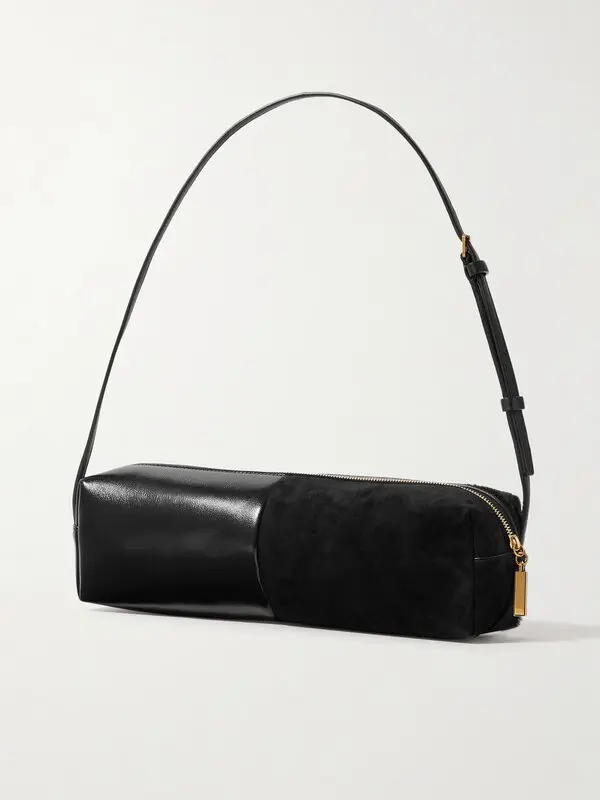 Khaite Kye Calf Hair And Leather Shoulder Bag - Black
