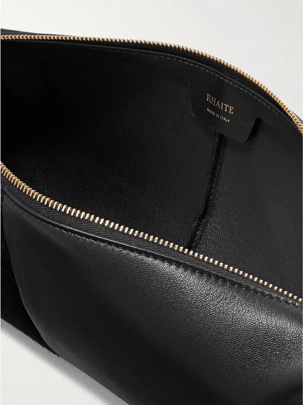 Khaite Kye Calf Hair And Leather Shoulder Bag - Black