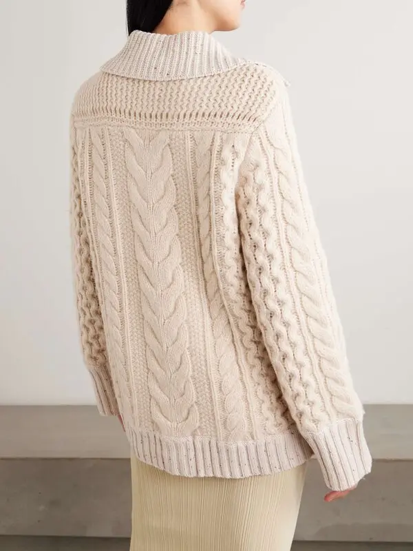 LA LIGNE Nuage Cable-knit Merino Wool And Cashmere-blend Cardigan