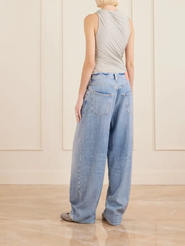 Acne Studios Crystal-embellished Low-rise Wide-leg Jeans - Blue