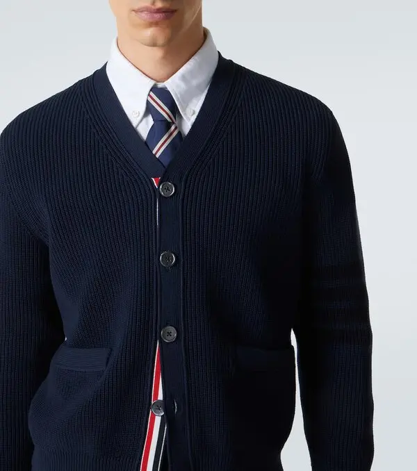 Thom Browne 4-bar Cotton Cardigan