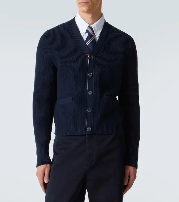 Thom Browne 4-bar Cotton Cardigan