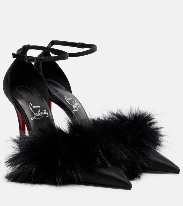 CHRISTIAN LOUBOUTIN Zanzee 100 Crepe Satin Pumps - Black
