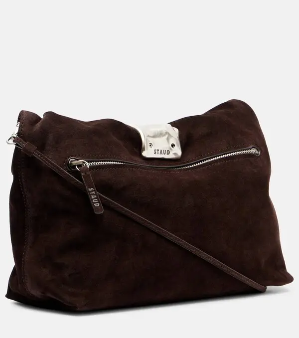 Staud Cuff Suede Clutch - Brown
