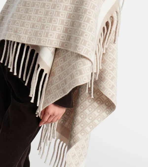 FERRAGAMO Gancini Virgin Wool Shawl