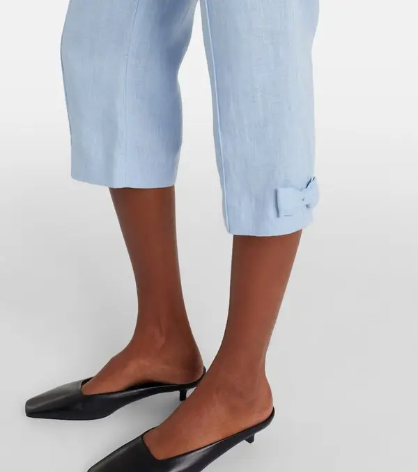 Posse Harper Linen Capri Pants - Blue