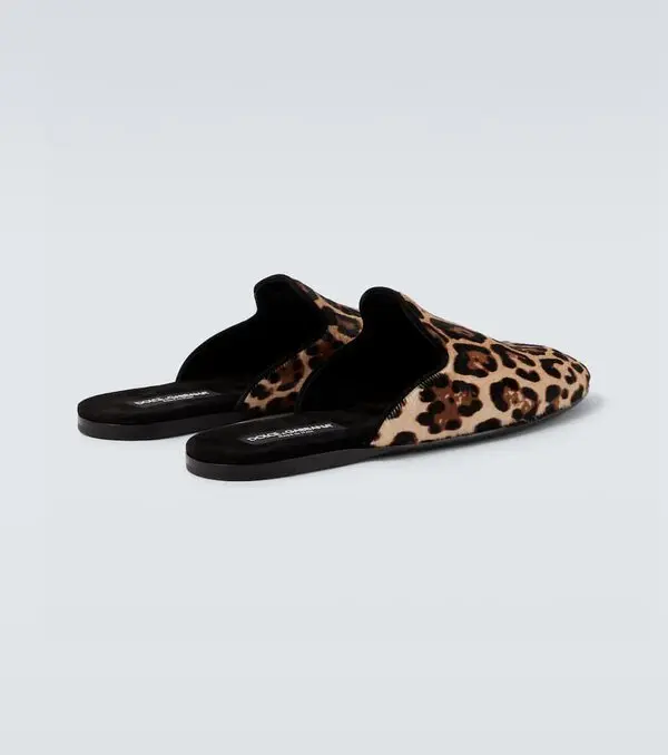 Dolce & Gabbana Leopard-print Calf Hair Mules