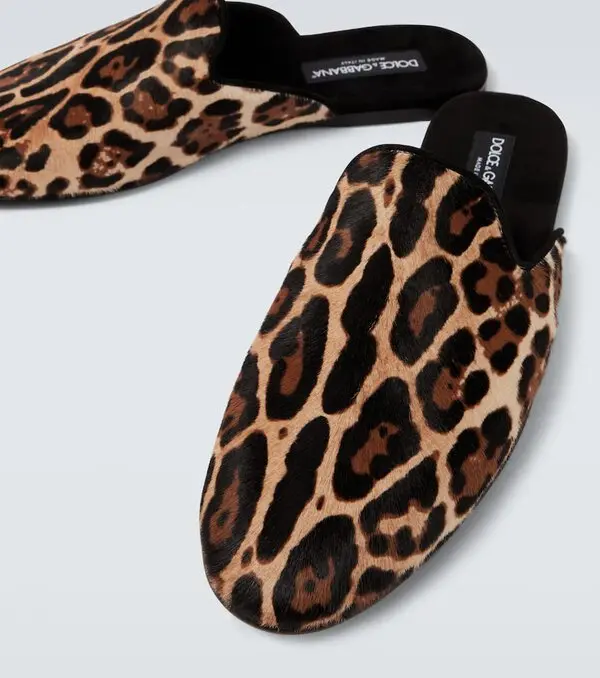 Dolce & Gabbana Leopard-print Calf Hair Mules
