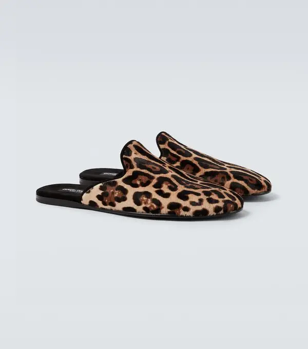 Dolce & Gabbana Leopard-print Calf Hair Mules