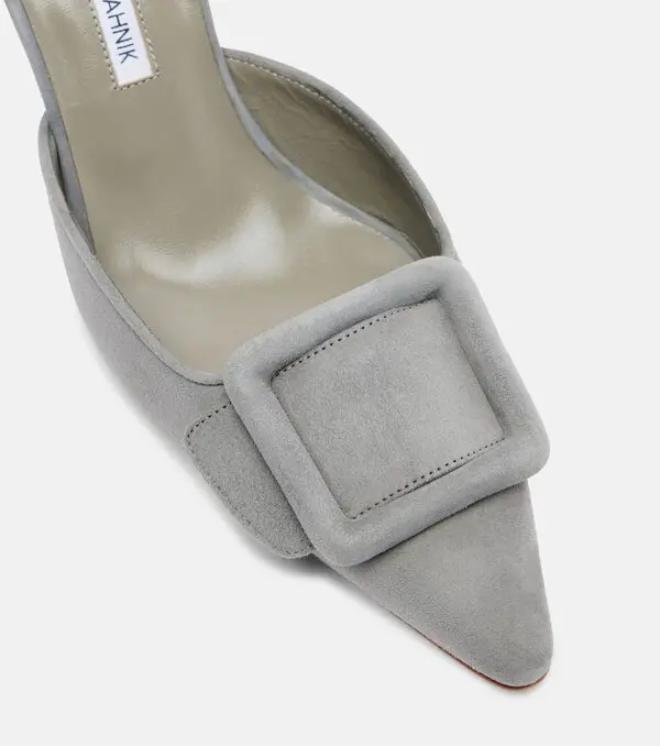 Manolo Blahnik Maysale 70 Suede Mules