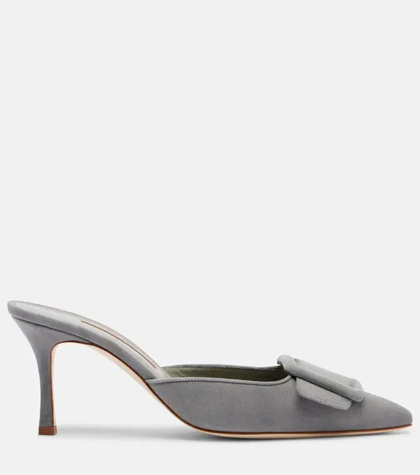 Manolo Blahnik Maysale 70 Suede Mules