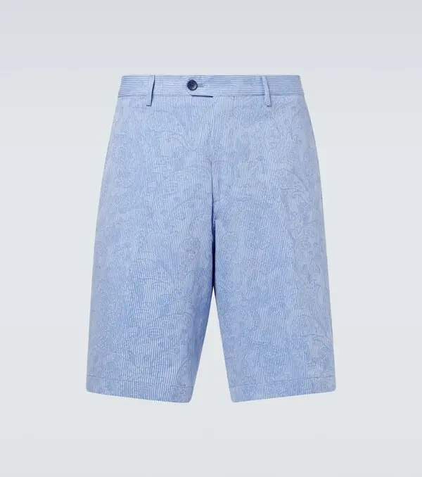 Etro Paisley Cotton Bermuda Shorts