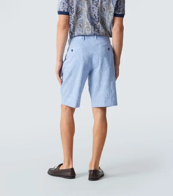 Etro Paisley Cotton Bermuda Shorts