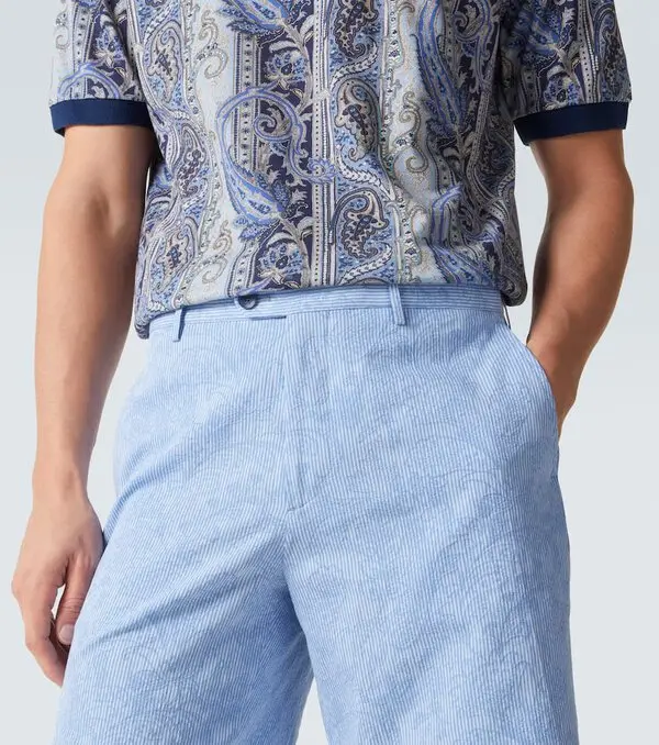 Etro Paisley Cotton Bermuda Shorts